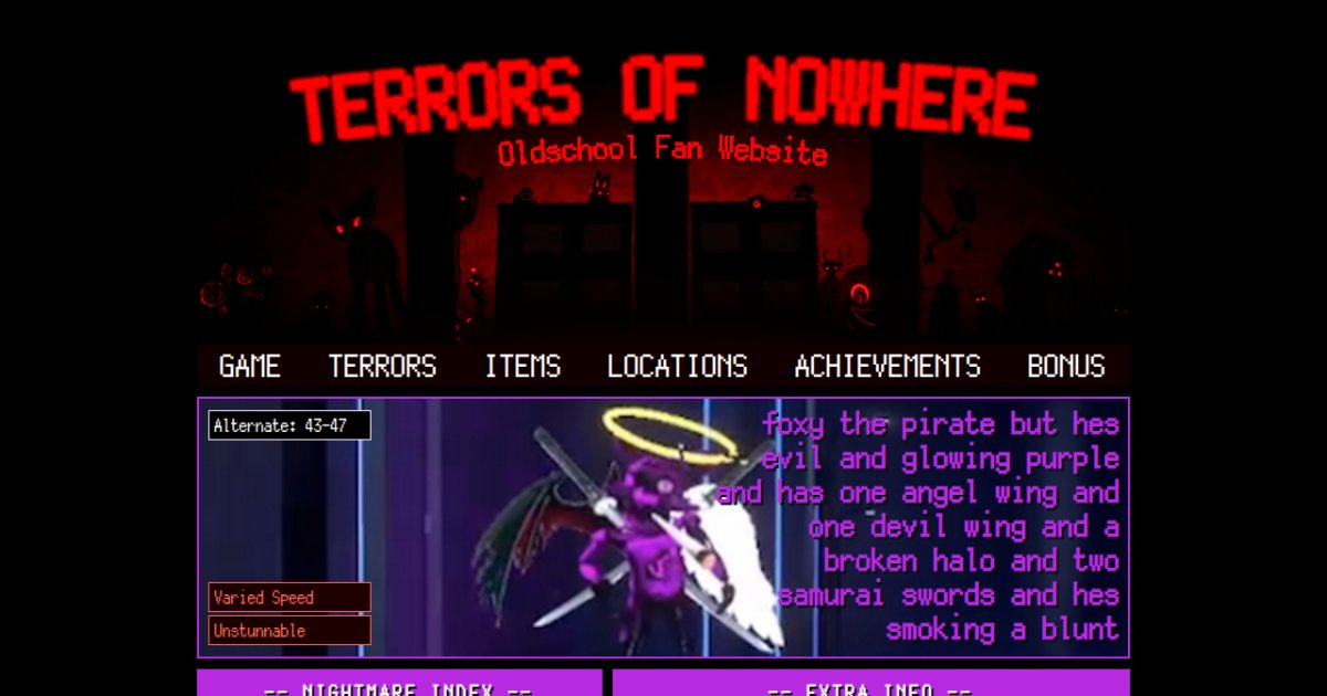 foxy the pirate but hes evil and glowing purple and has one angel wing ...