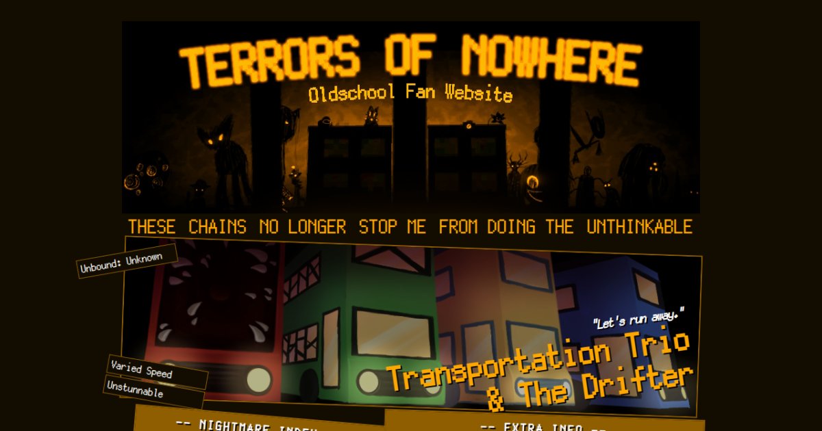 Transportation Trio & The Drifter // Terrors of Nowhere Fan Website