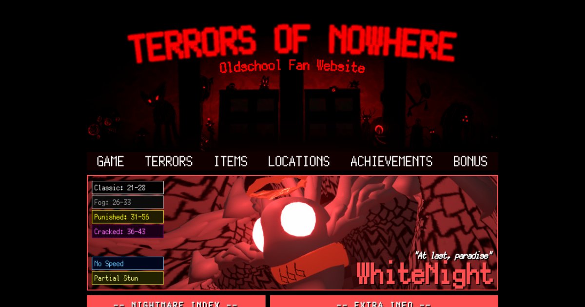 WhiteNight // Terrors of Nowhere Fan Website