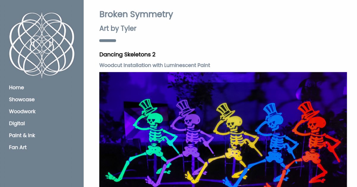 Broken Symmetry : Art : Dancing Skeletons Woodwork Installation