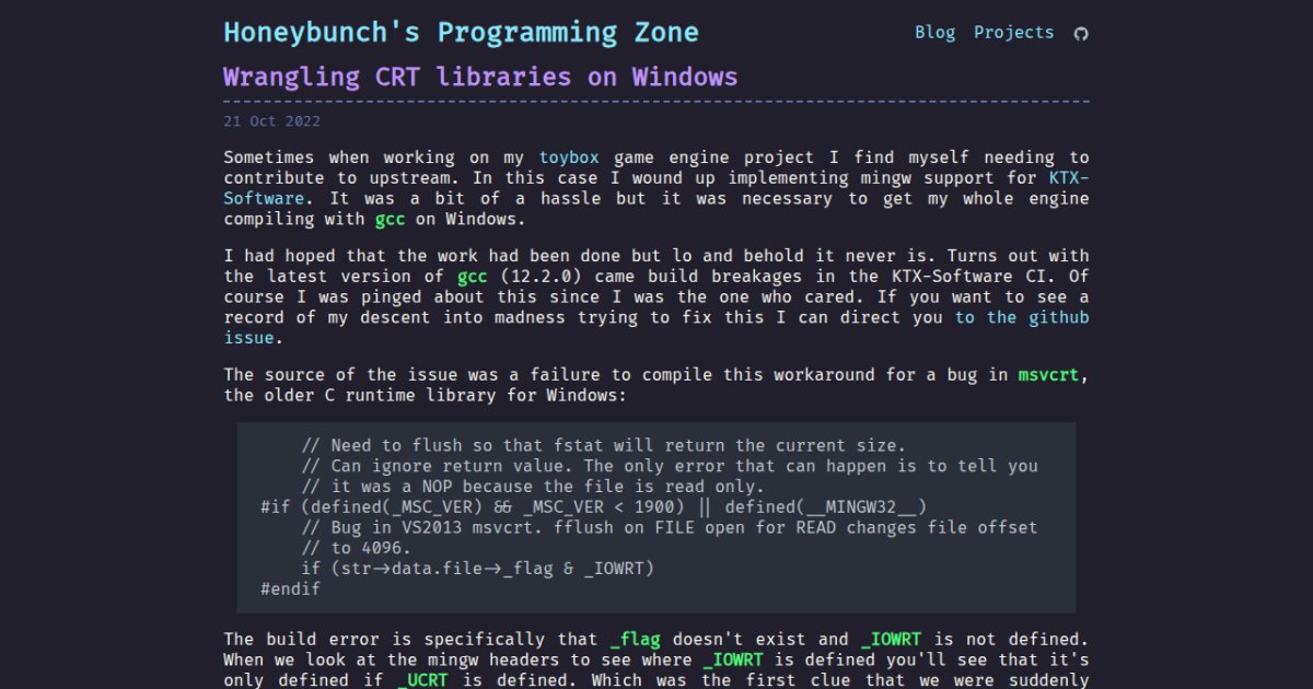 Honeybunch's Programming Zone