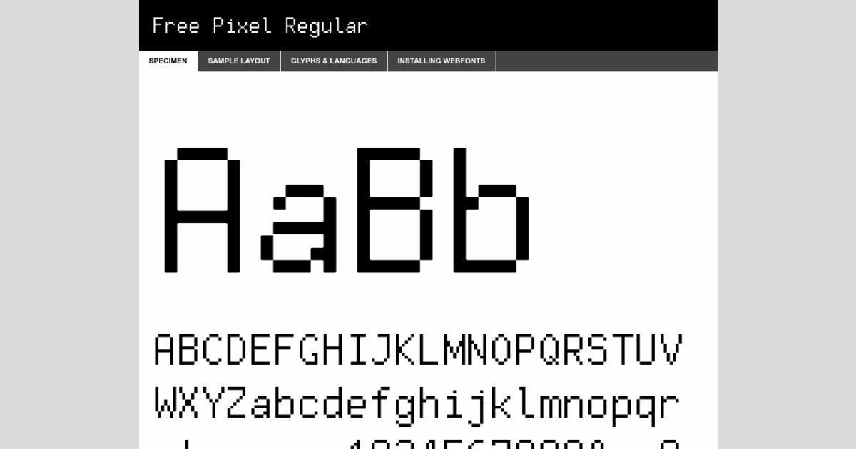 Free Pixel Regular Specimen