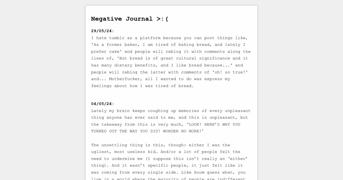 Negative Journal