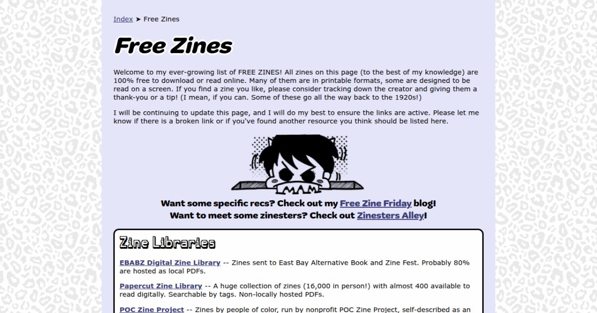 Twenty Two Zines - Free Zines