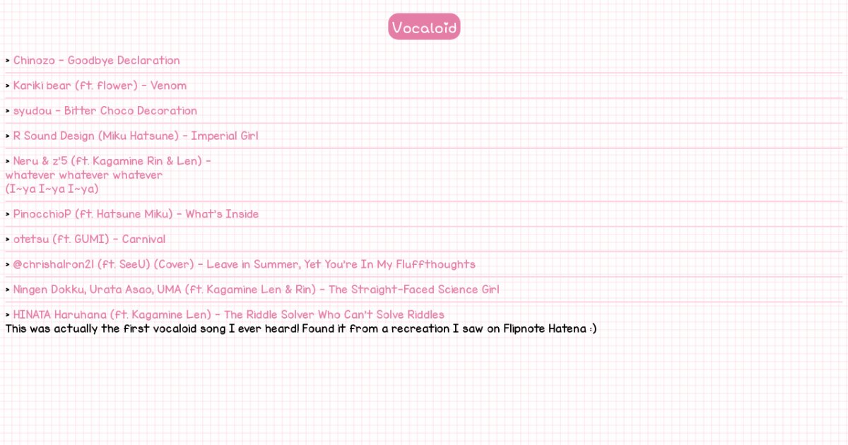 Vocaloid Music Playlist