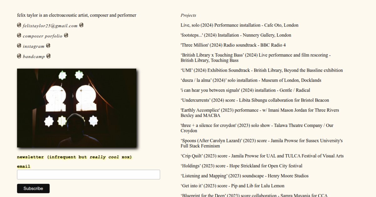 felix taylor - about