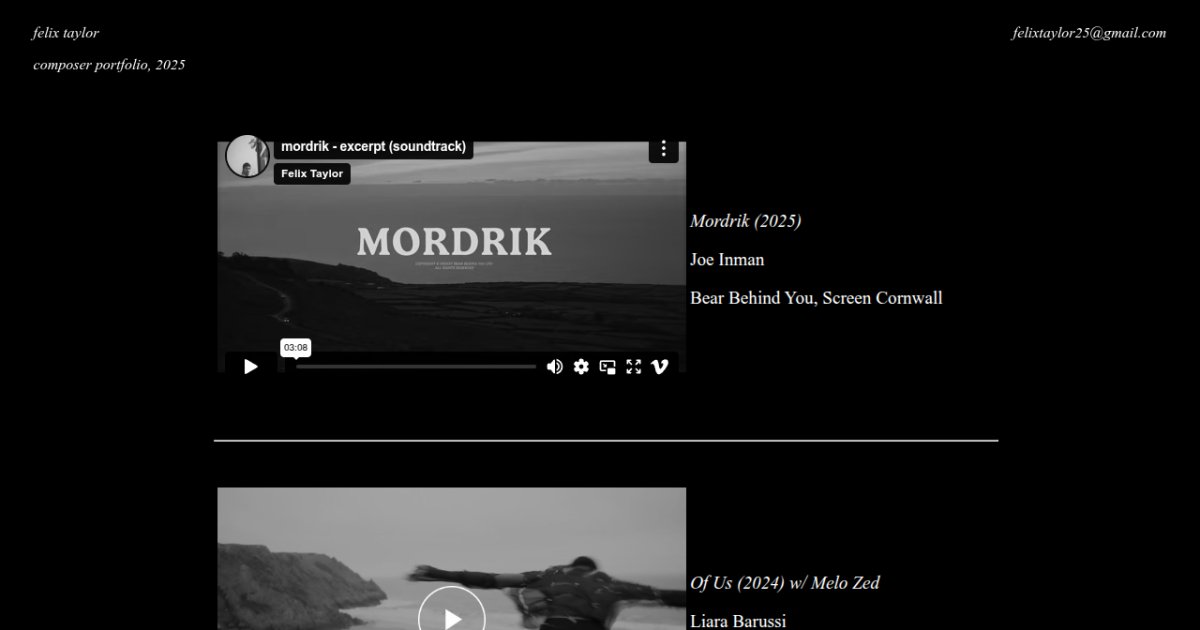 felix taylor - composer portfolio