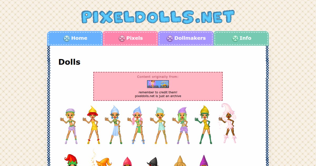 P I X E L D O L L S . N E T - (re)Discover the fun of pixel dolls and ...