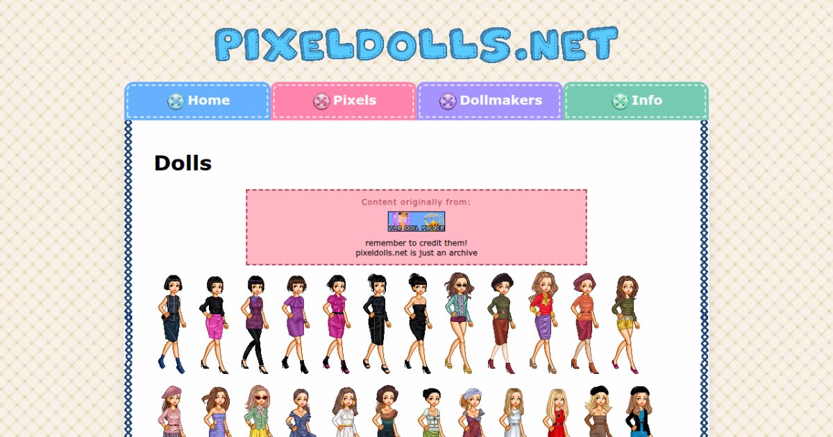 P I X E L D O L L S . N E T - (re)Discover the fun of pixel dolls and ...