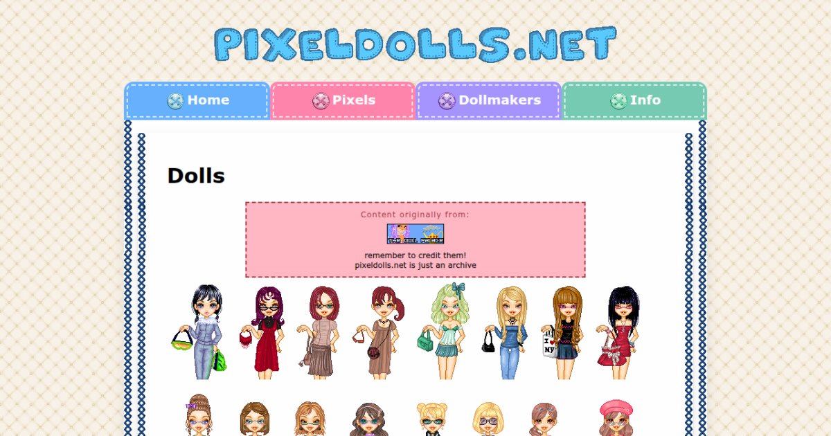 P I X E L D O L L S . N E T - (re)Discover the fun of pixel dolls and ...