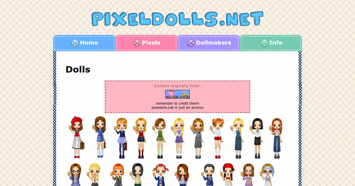 P I X E L D O L L S . N E T - (re)Discover the fun of pixel dolls and ...