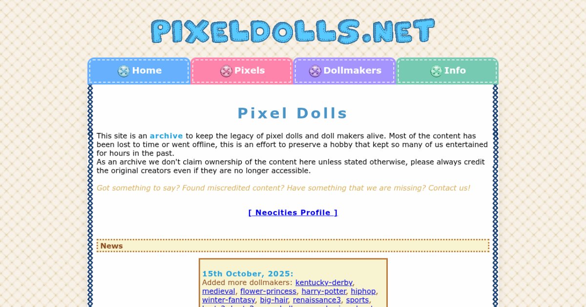 P I X E L D O L L S . N E T - (re)Discover the fun of pixel dolls and ...