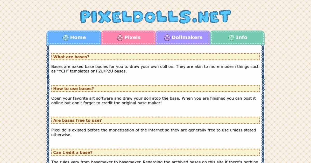 P I X E L D O L L S . N E T - (re)Discover the fun of pixel dolls and ...