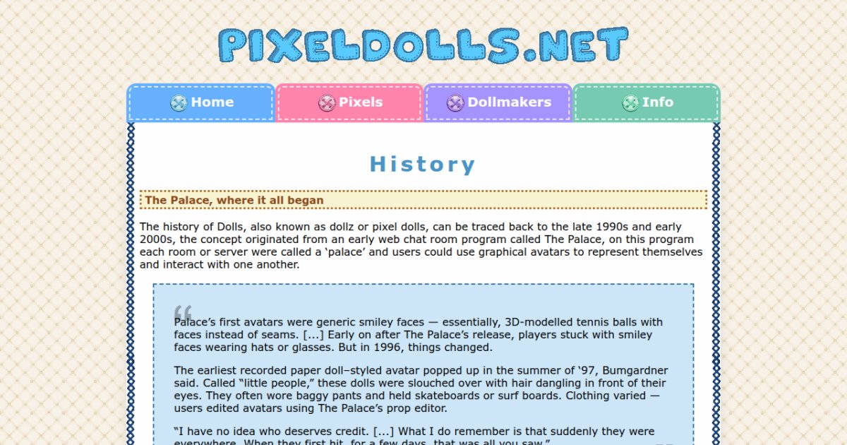 P I X E L D O L L S . N E T - (re)Discover the fun of pixel dolls and ...