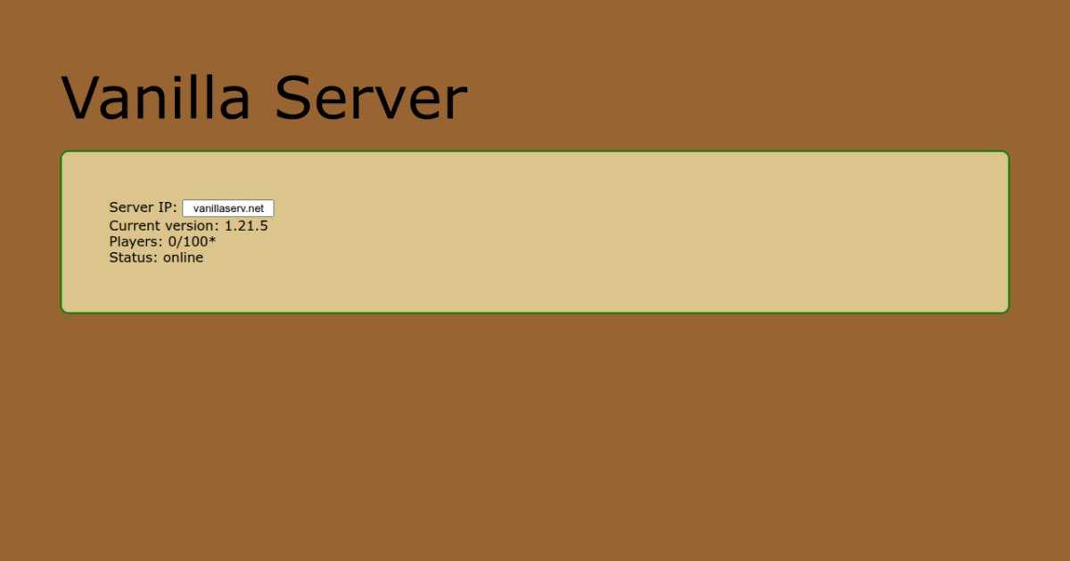 The Vanilla Minecraft Server