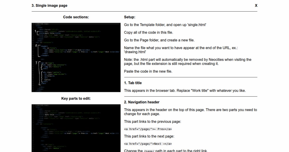 3. Single image page