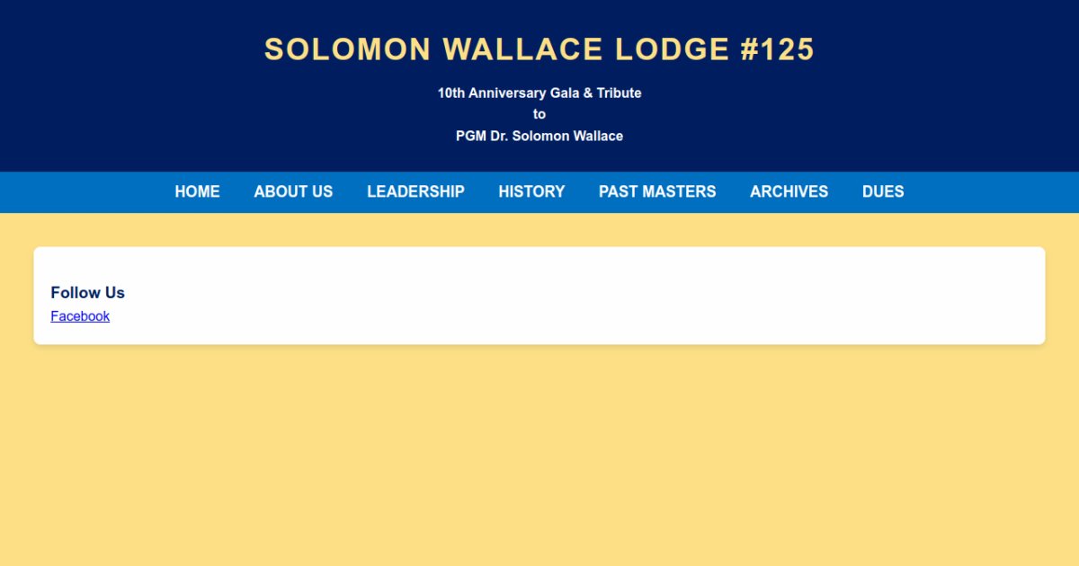 About Us - Solomon Wallace Lodge #125