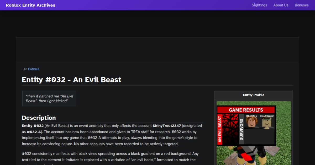 Entity #032 - An Evil Beast