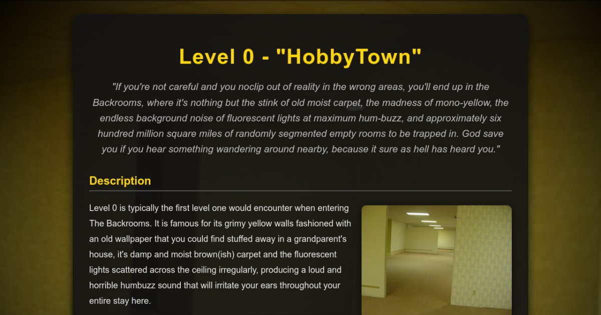 Level 0 - "HobbyTown"