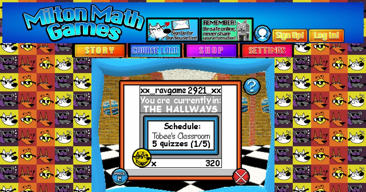 Game Landing Page - Milton Math Games