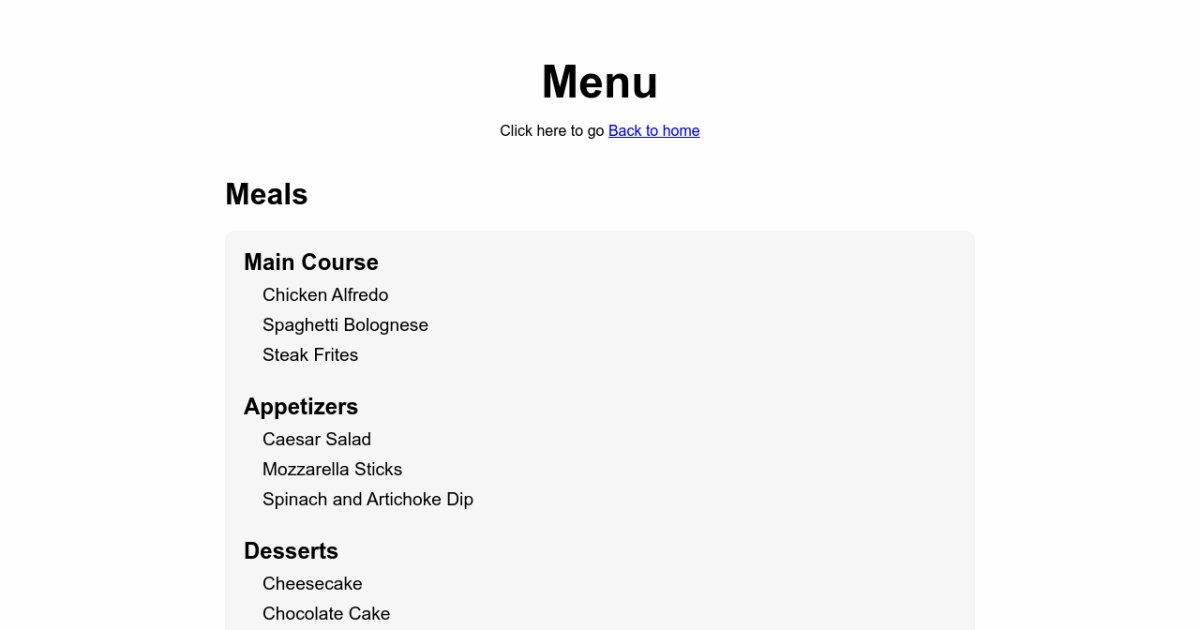 Menu - My Restaurant