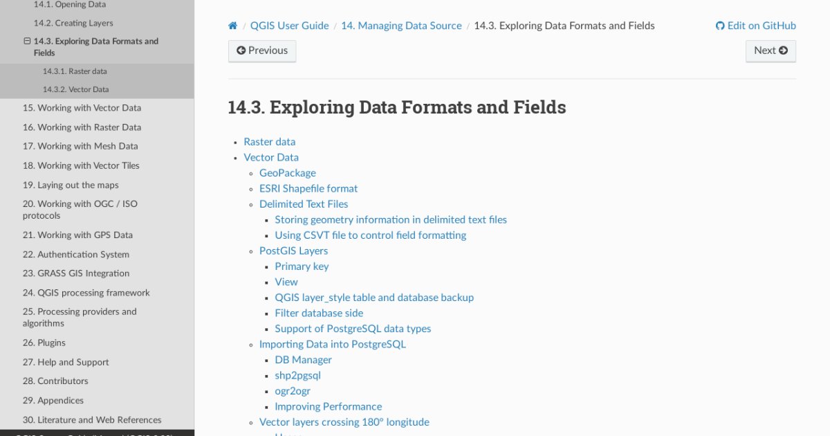 14 3 Exploring Data Formats And Fields QGIS Documentation Documentation