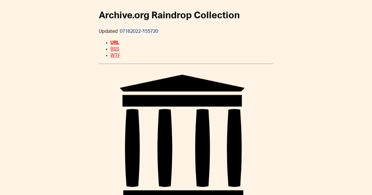 Archive.org Raindrop Collection