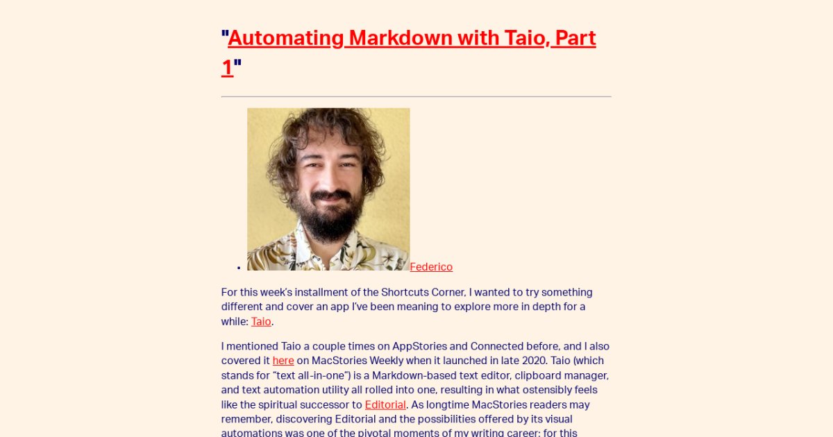 [Automating Markdown with Taio, Part 1]()