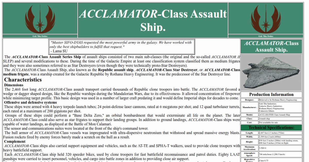 ACCLAMATOR-Class Assault Ship.