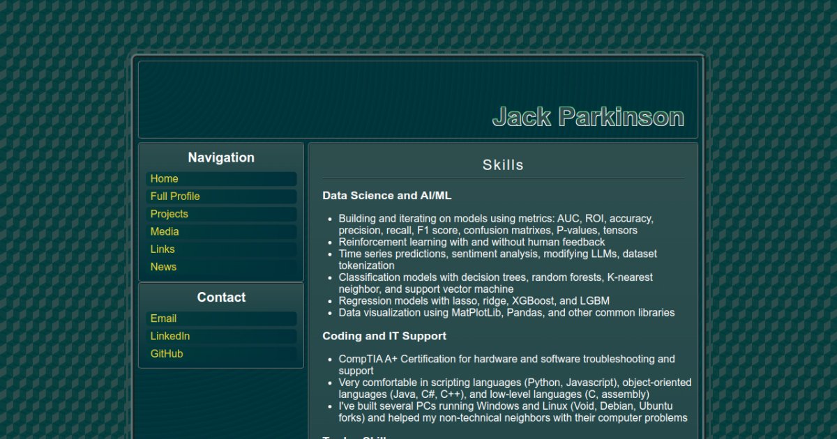 Jack Parkinson - Full Profile