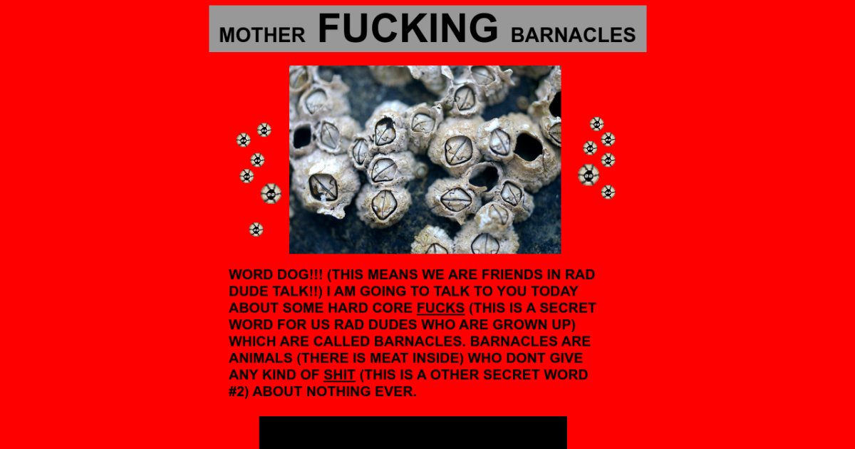 Barnacles!!