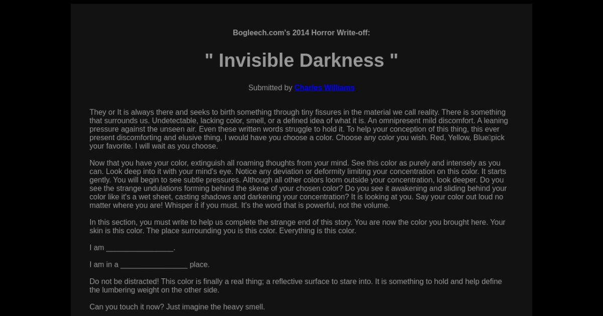 Bogleech Creepypasta