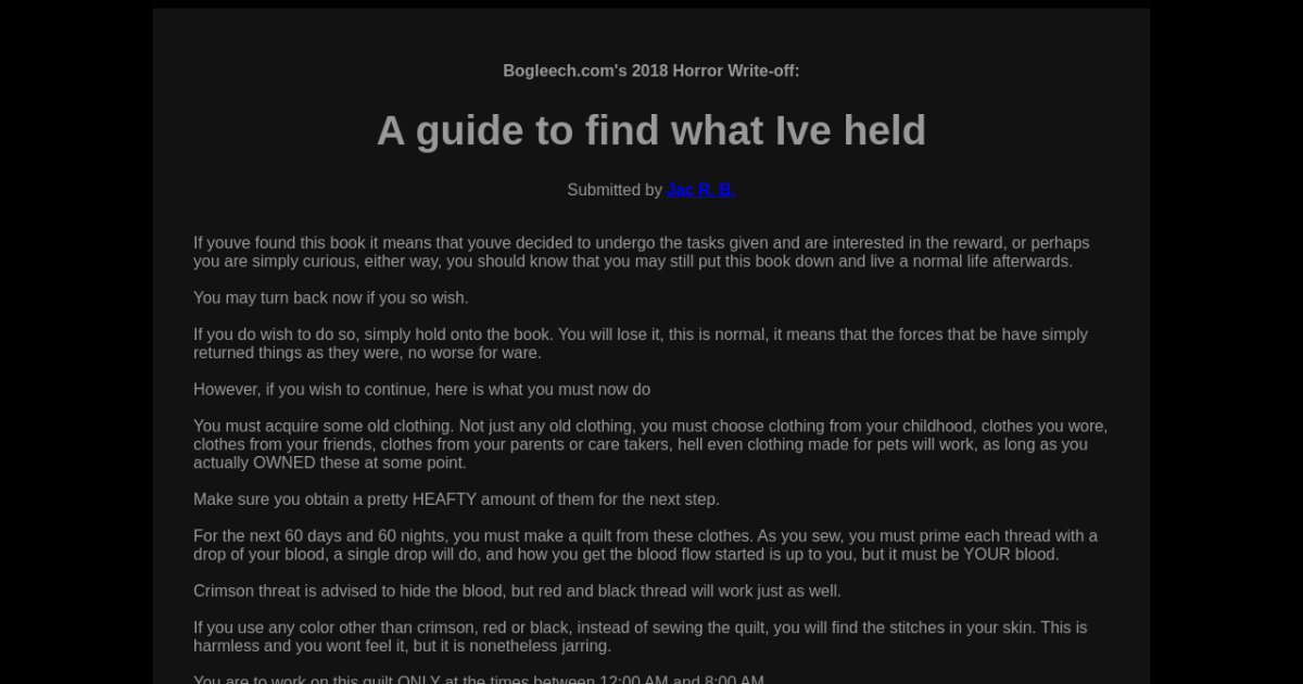 Bogleech Creepypasta