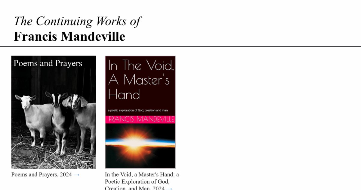 The Continuing Works of Francis Mandeville