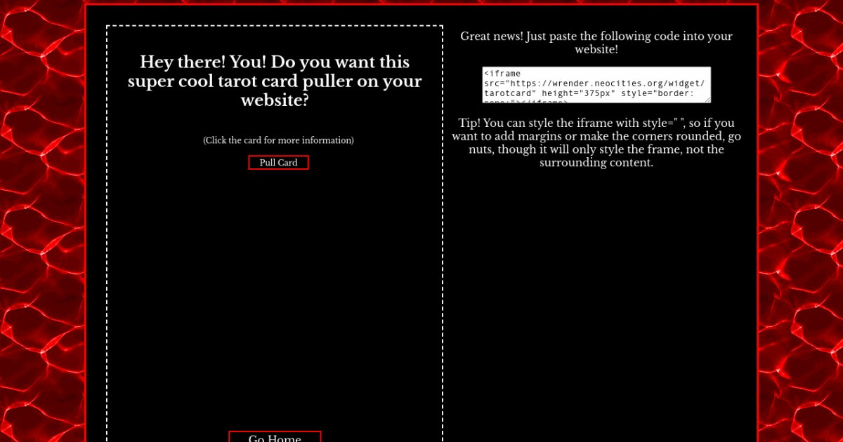 Tarot Widget