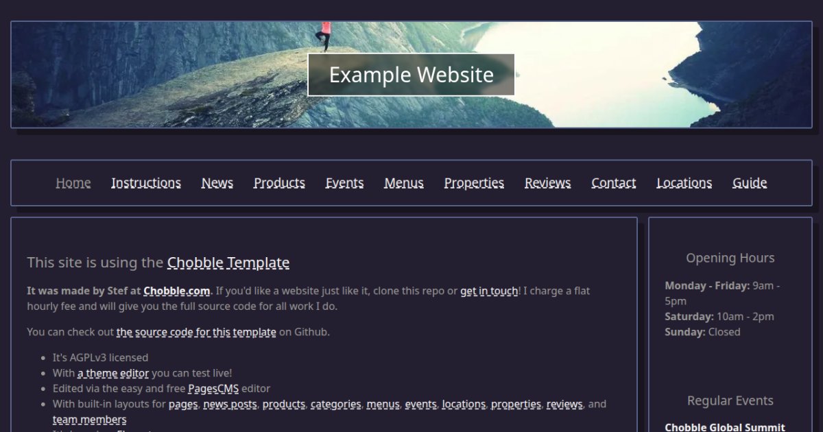 Chobble Template | Eleventy Starter | AGPLv3