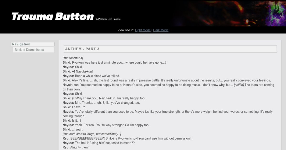 Trauma Button - Drama Translations - ANTHEM Part 3