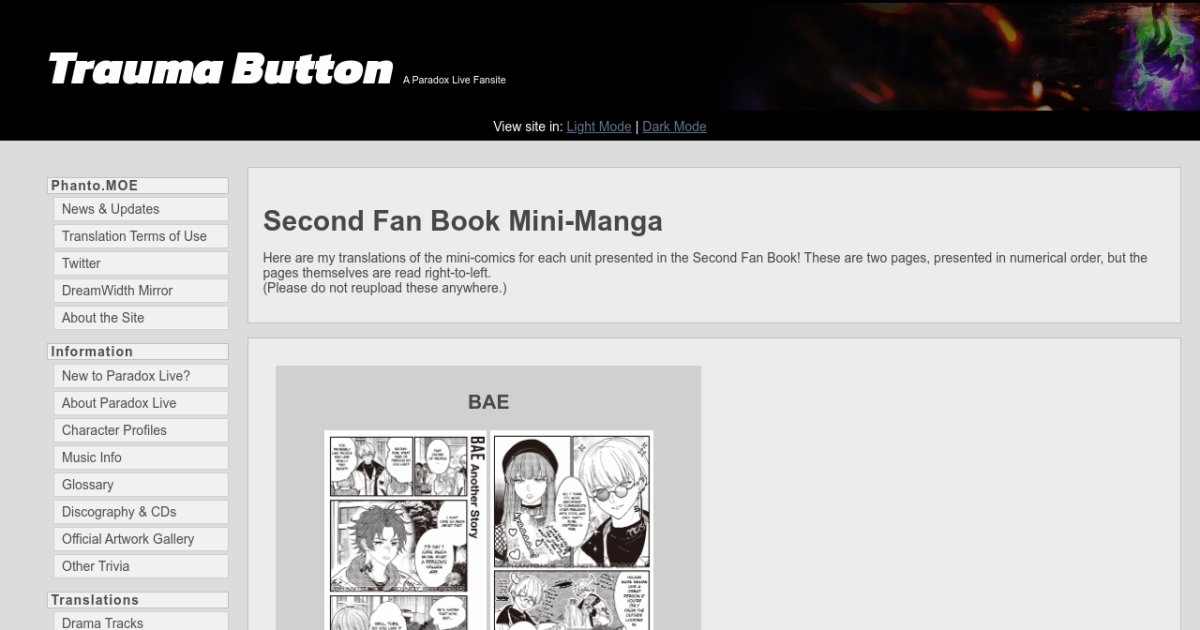 Trauma Button - Fanbook 2 Mini-Manga