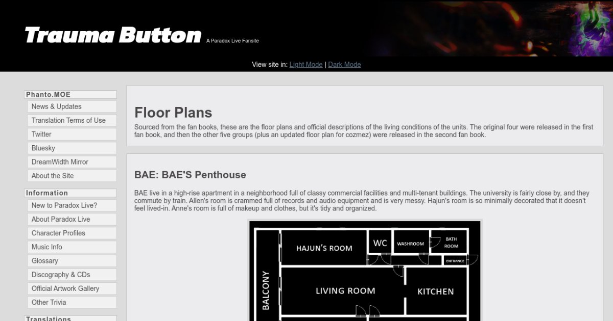 Trauma Button - Character Home Floorplans