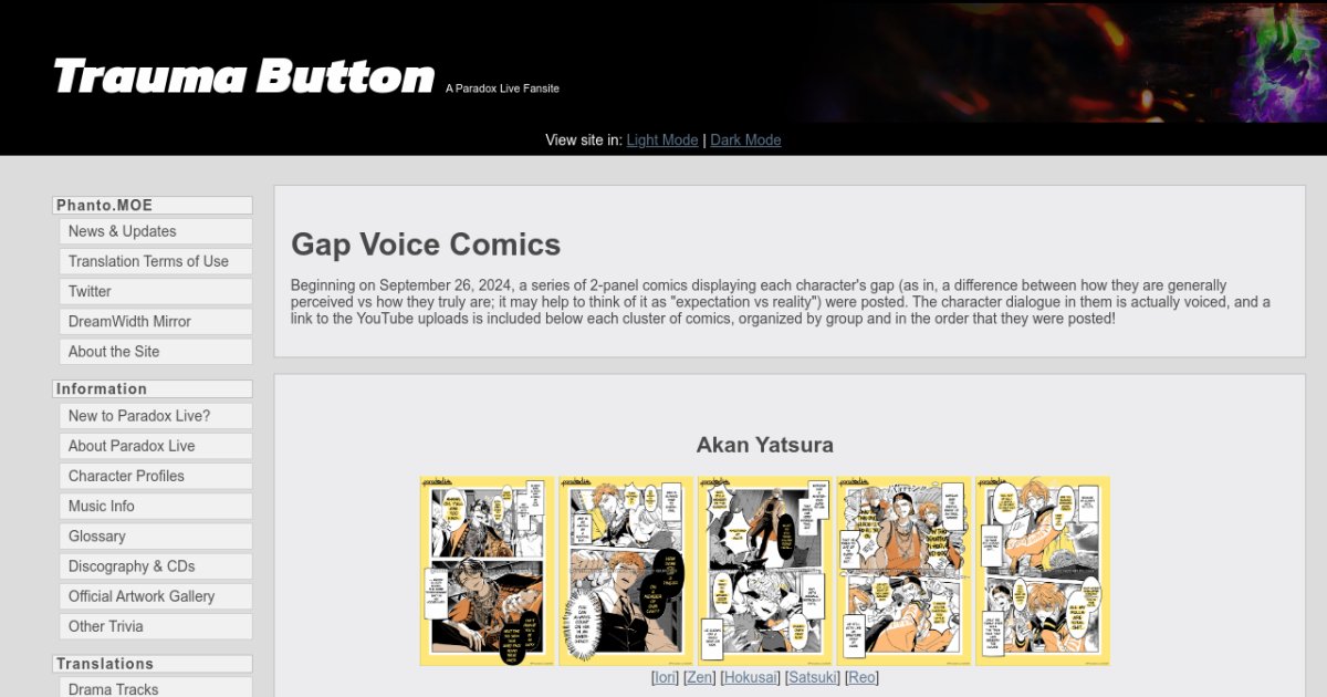 Trauma Button - Gap Voice Comics