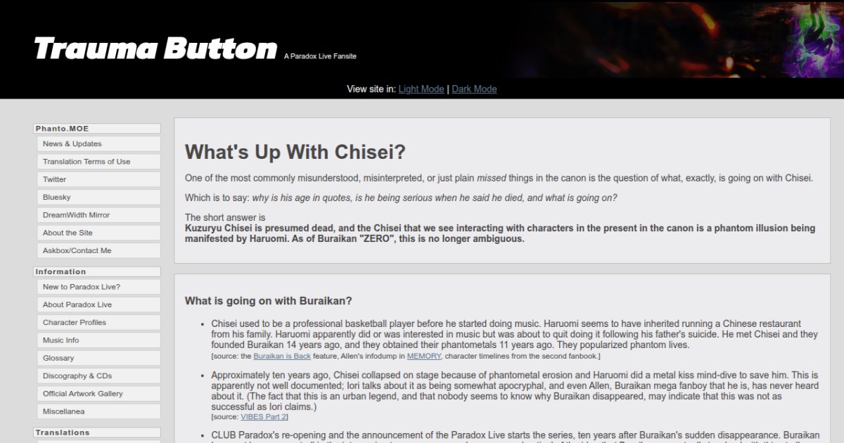 Trauma Button - What's the Deal With Chisei?