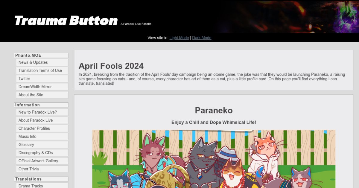 Trauma Button - Paraneko [April Fools] 2024