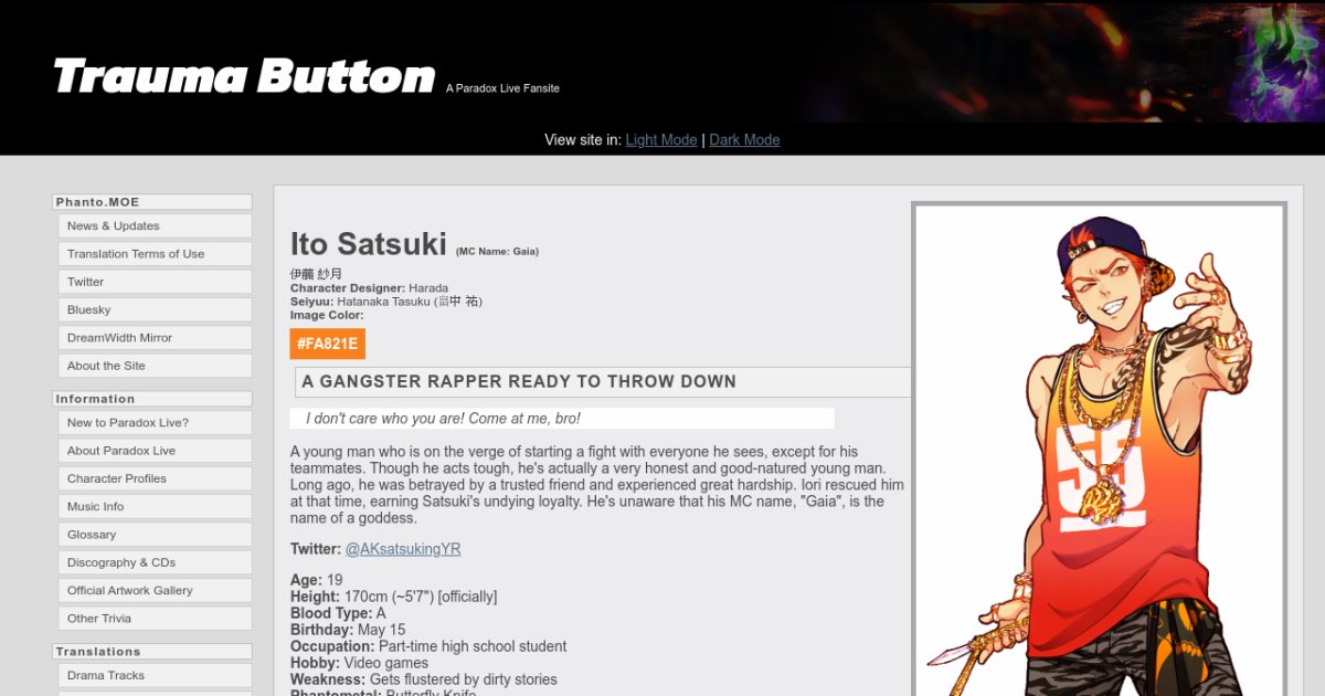 Trauma Button - Characters - Ito Satsuki