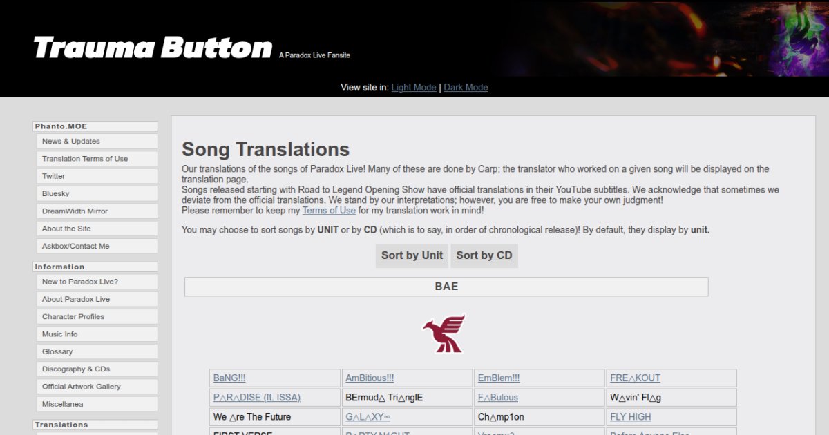 Trauma Button - Lyric Translations