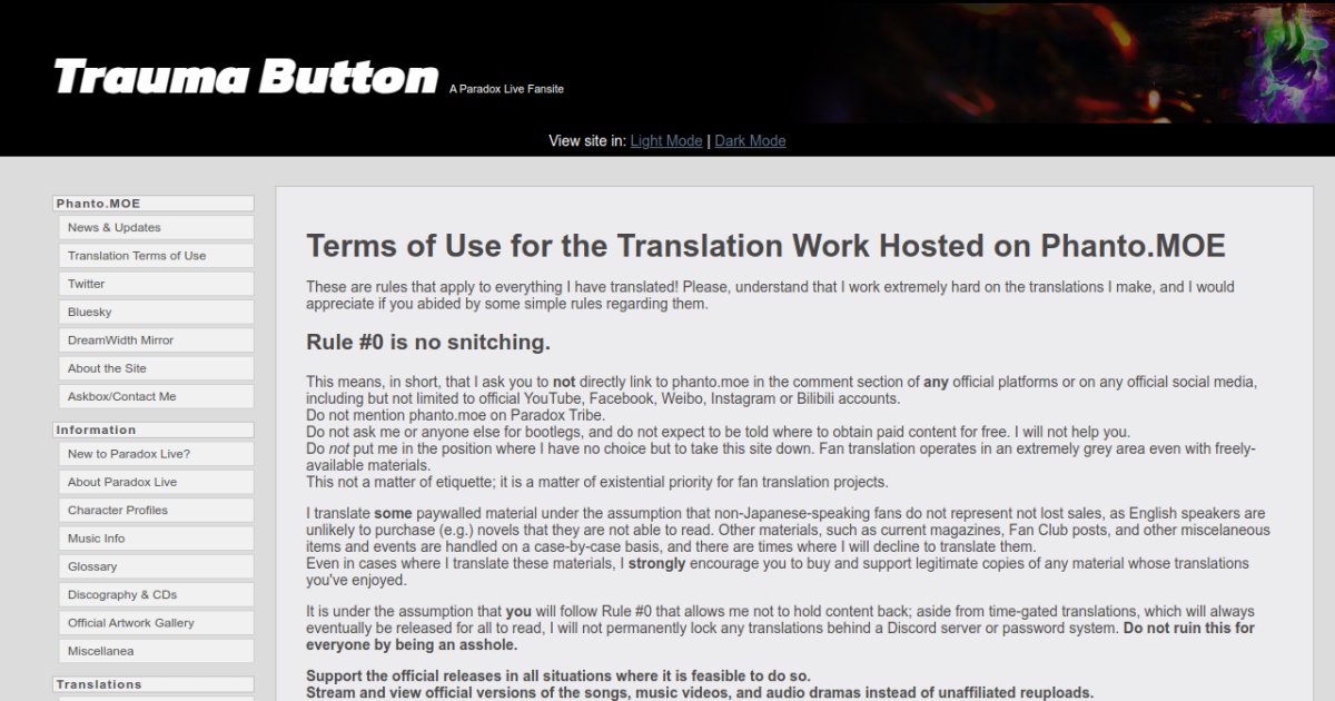 Trauma Button - Terms of Use