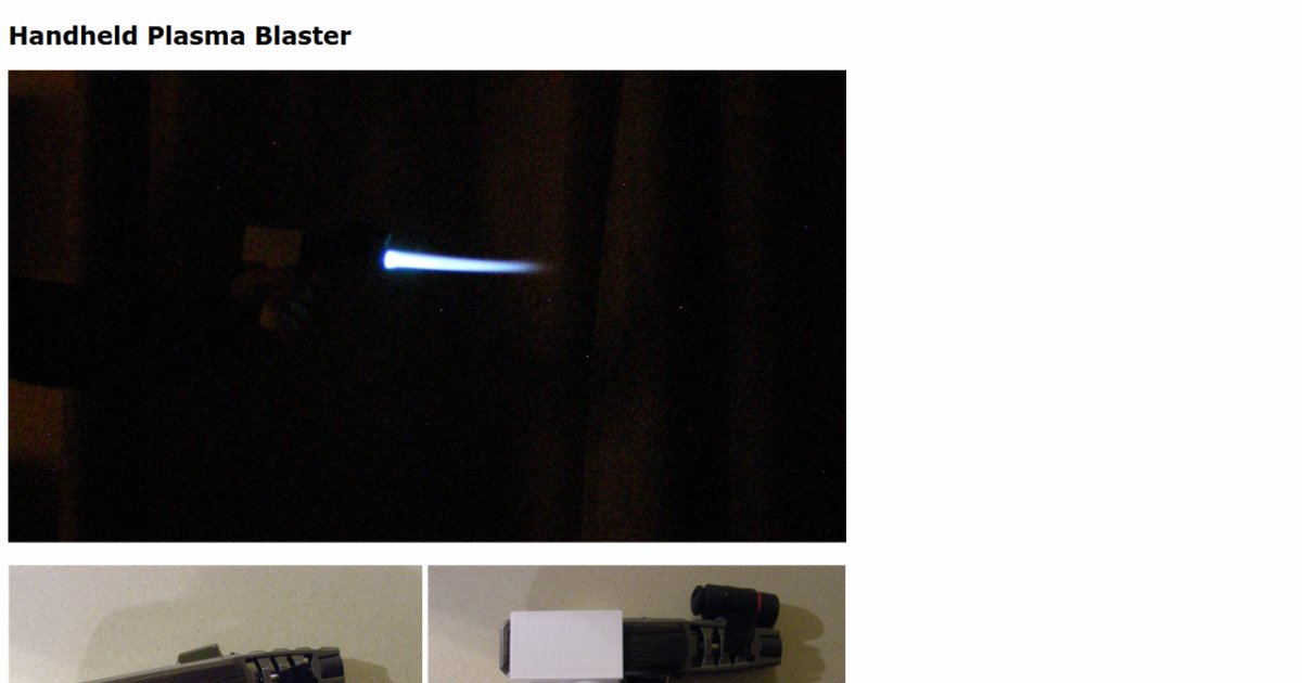 Handheld Plasma Blaster
