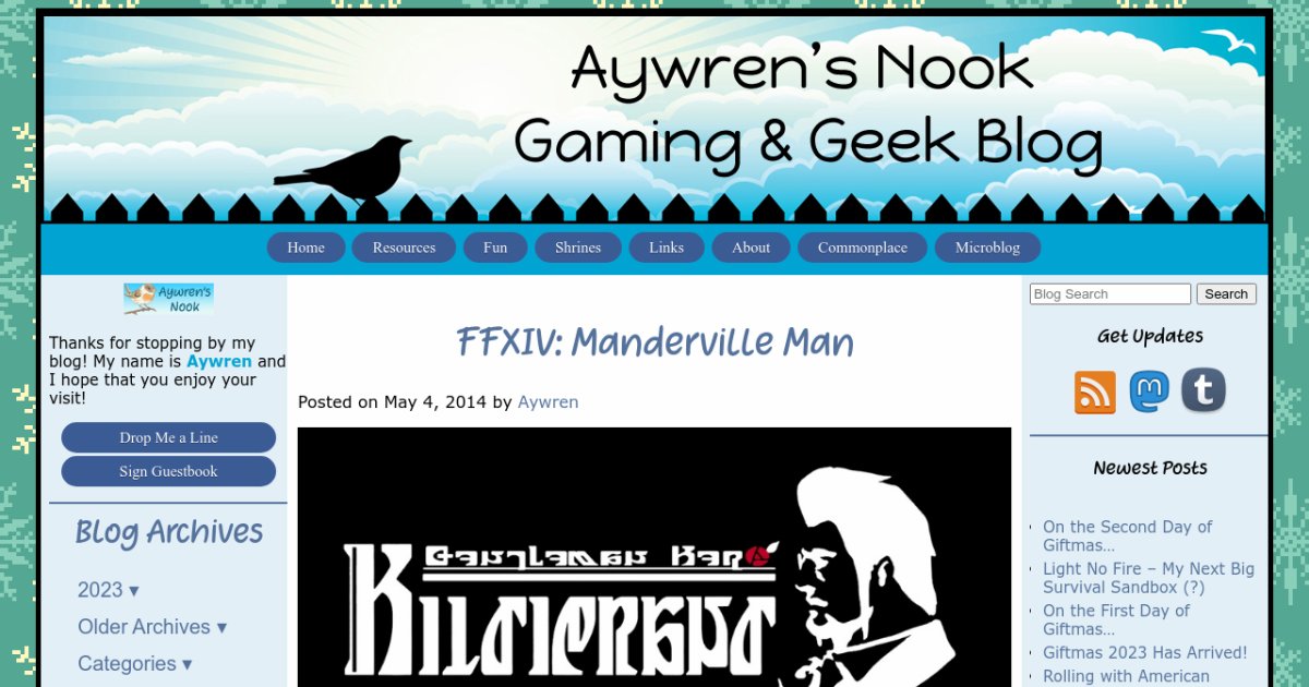 FFXIV: Manderville Man - Aywren's Nook | Gaming & Geek Blog