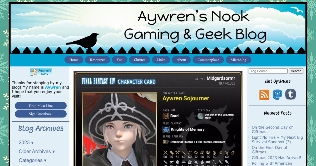 FFXIV: Character Cards - Aywren's Nook | Gaming & Geek Blog