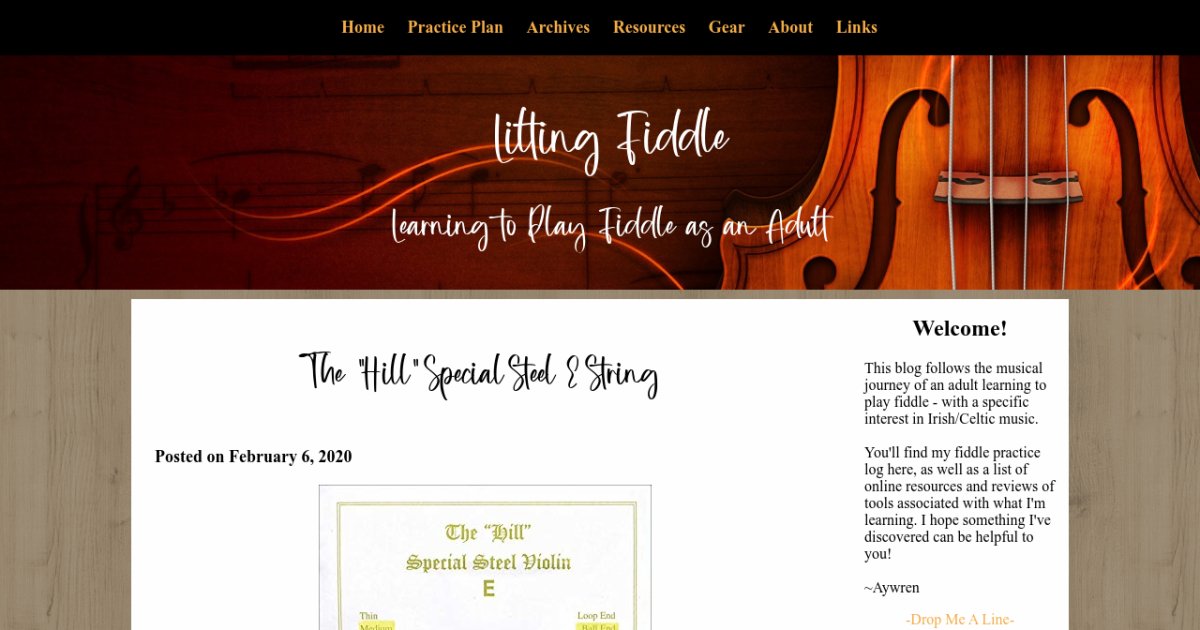 Lilting Fiddle - The “Hill” Special Steel E String