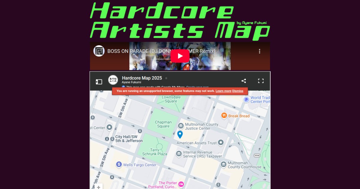 Hardcore Artists Map